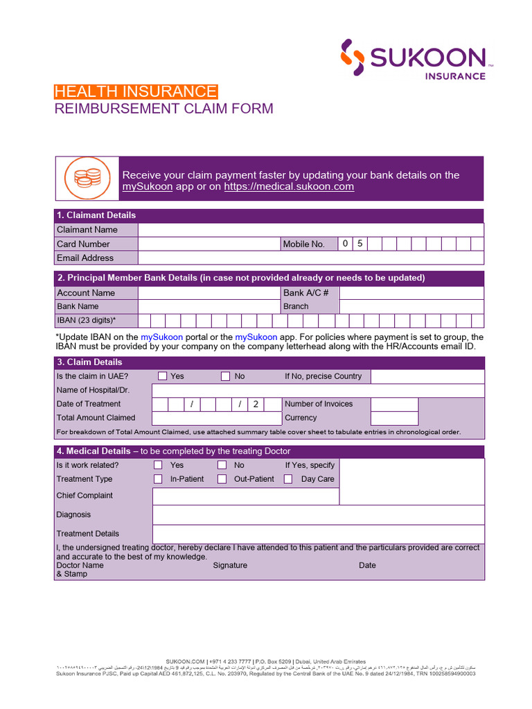 Reimbursement Claim Form | PDF