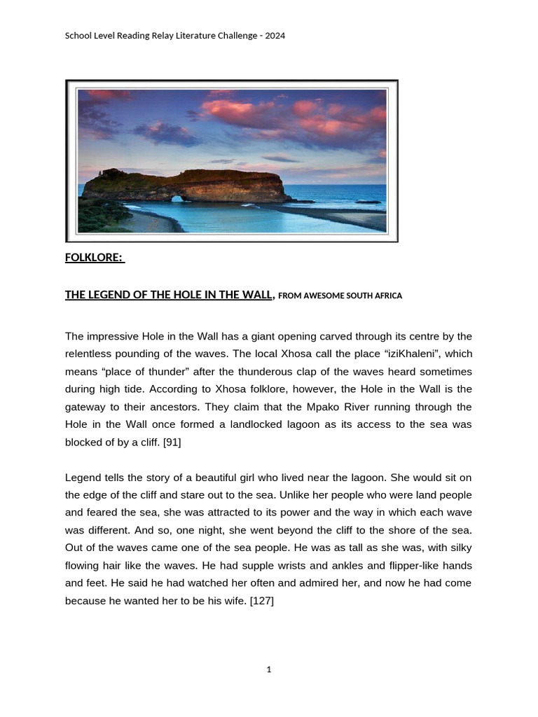 2024 School Level Reading Relay Reading Text | PDF