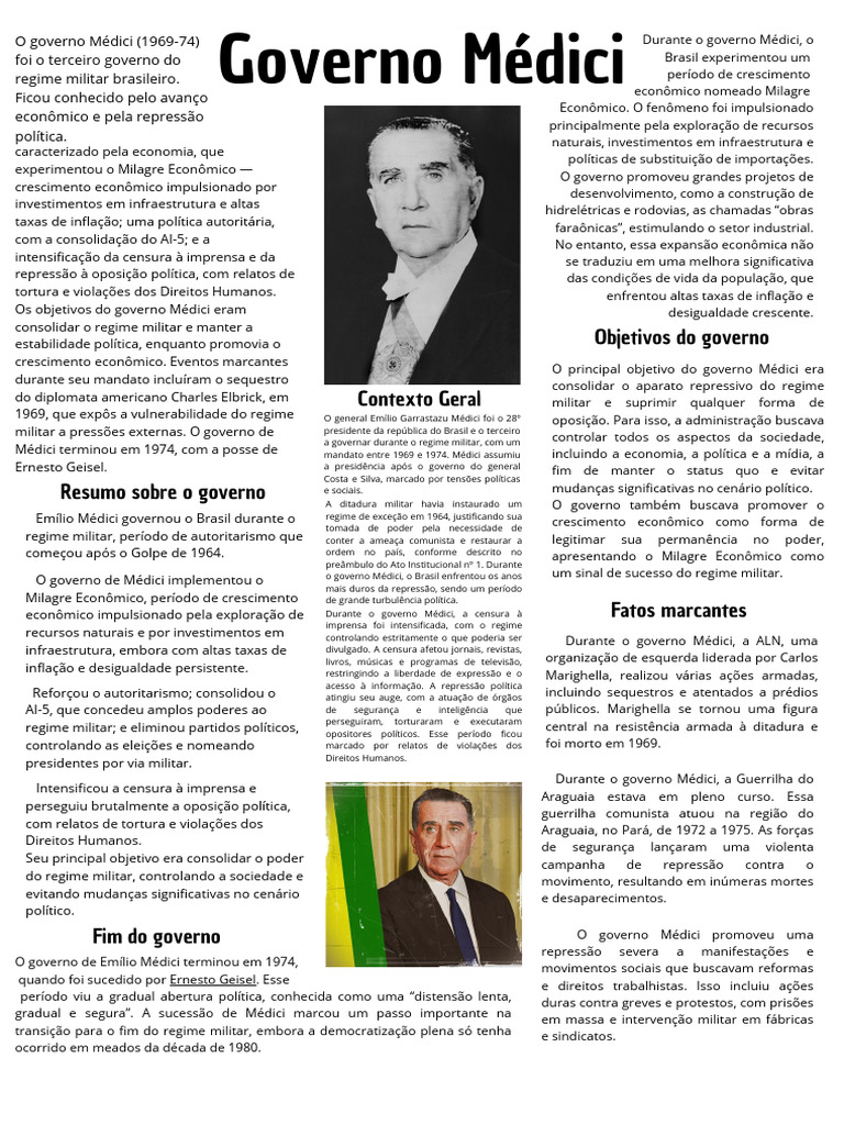 Governo Médici | PDF