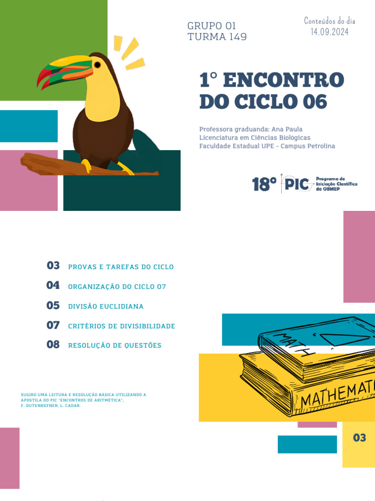 Encontro 01 Referente Ao Ciclo 06. | PDF