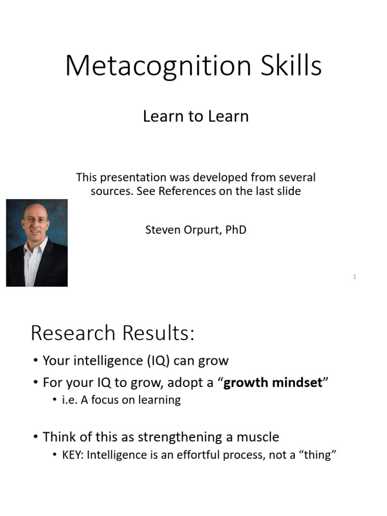 Metacognition Skills V4 | PDF | Metacognition | Learning