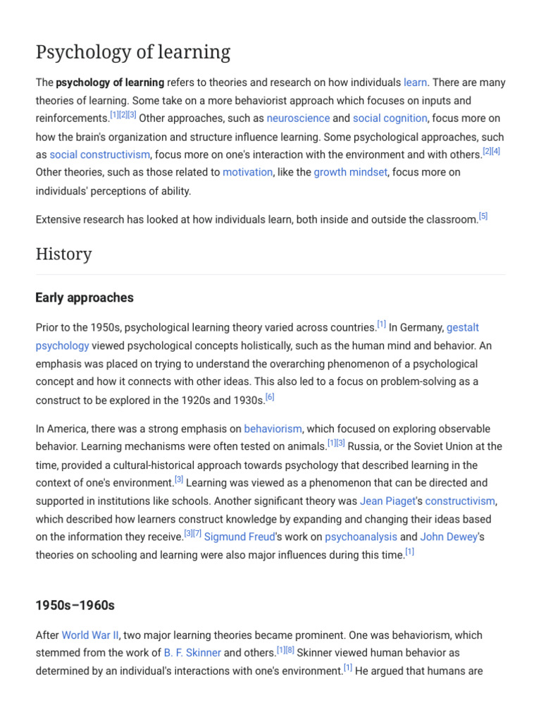 Psychology of Learning | PDF | Behaviorism | Constructivism (Philosophy ...