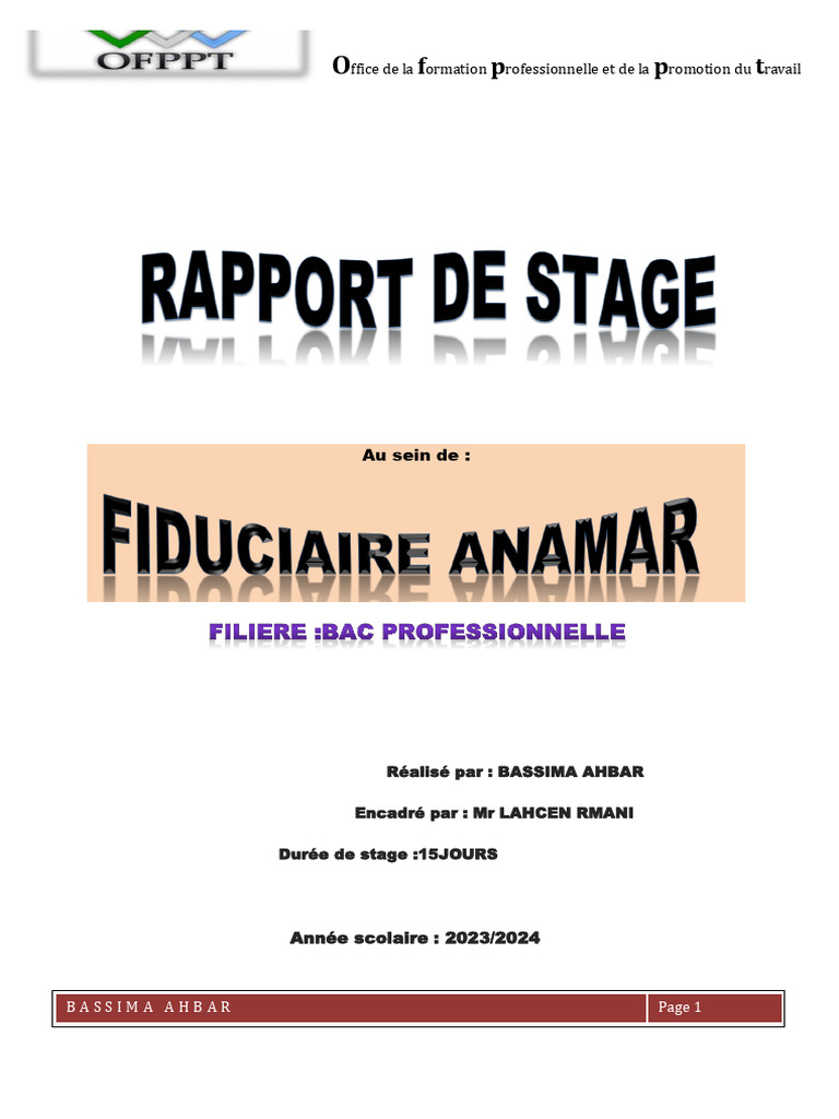 Bassima Ahbar Rapport de Stages | PDF