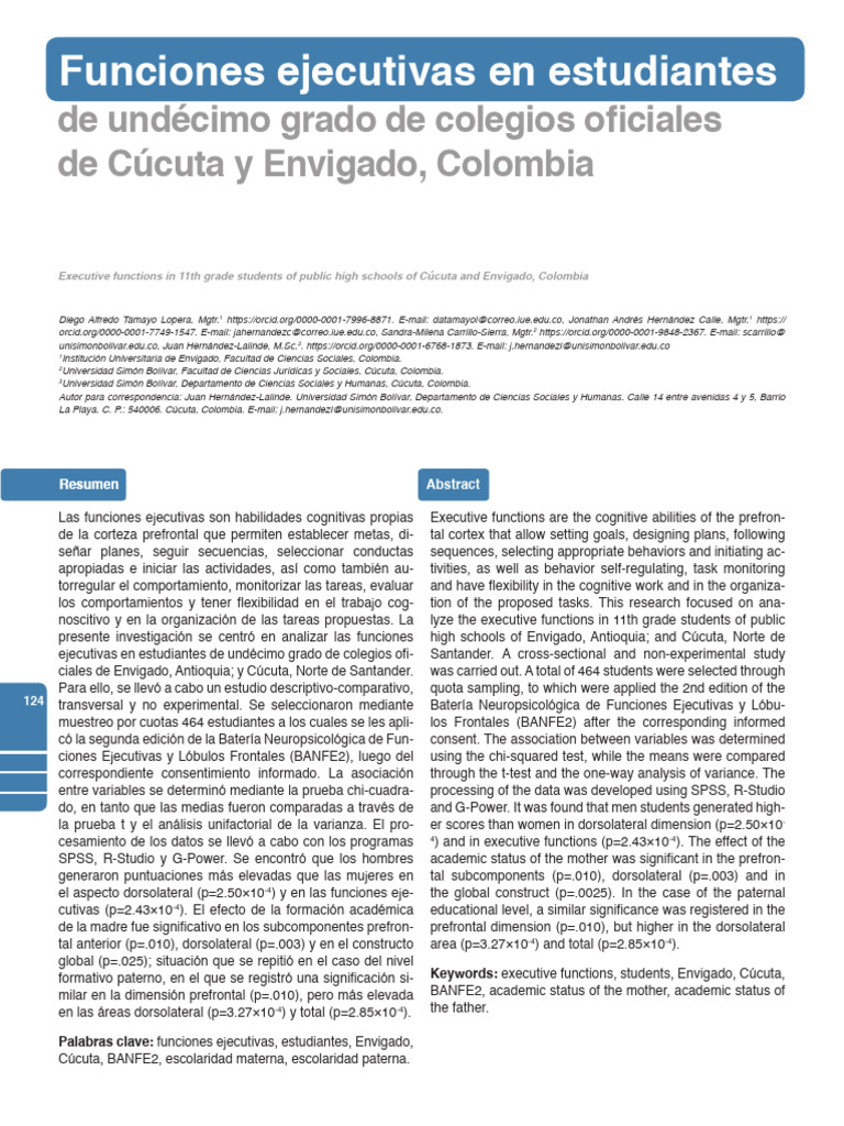 2 Funciones Ejecutivas | PDF