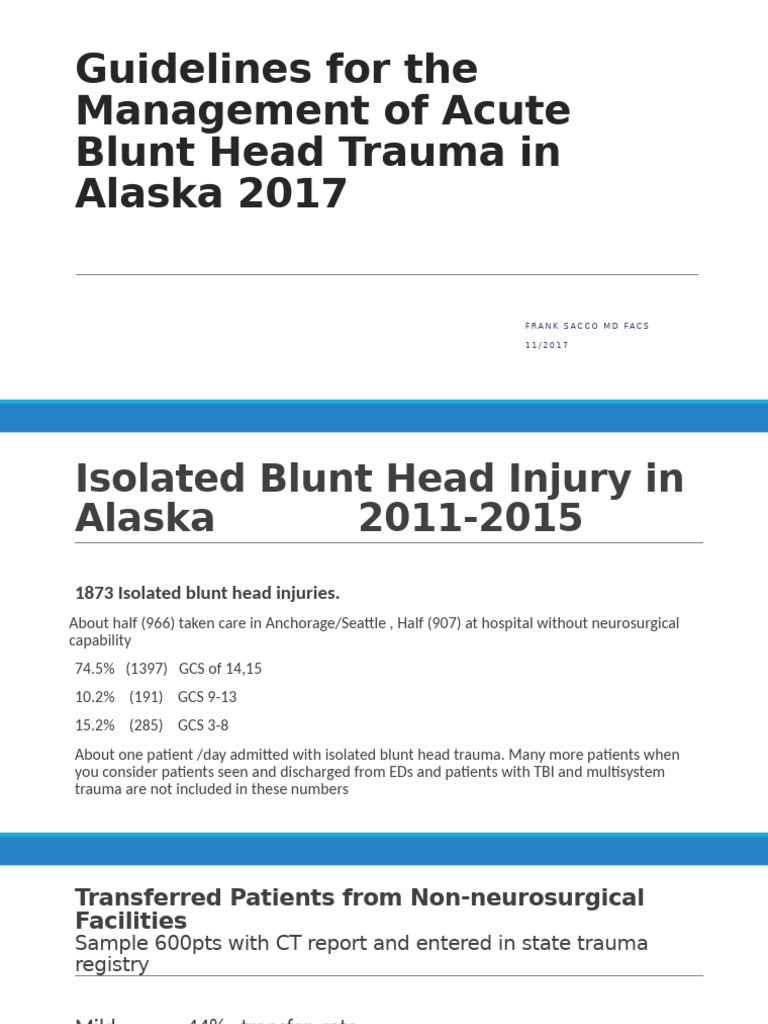 Head Injury Guideline Presentation | PDF