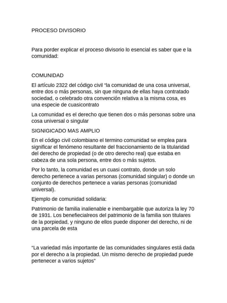 Proceso Divisorio | PDF