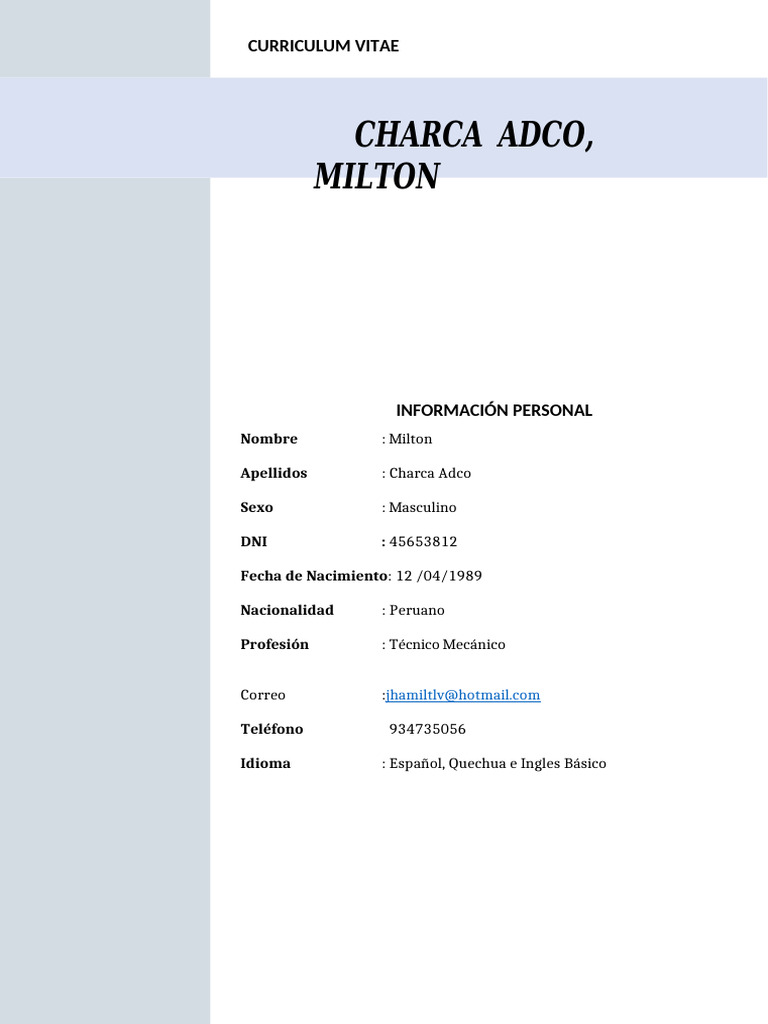 CV Milton | PDF