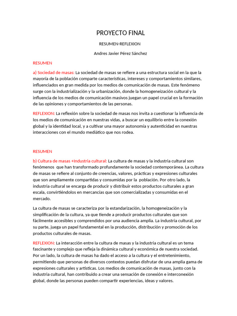 Proyecto Final | PDF