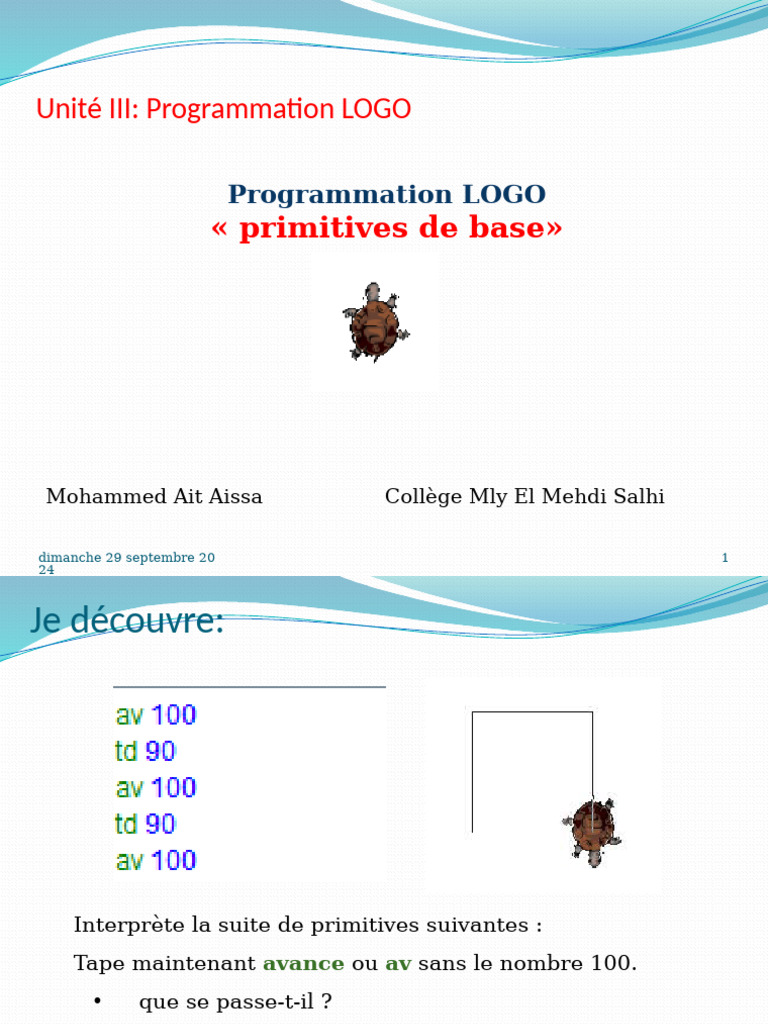 Unité IIII.3 - Primitives de Base | PDF