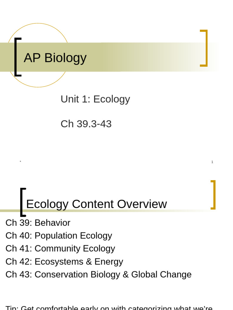 Unit 1 - Ecology Slides | PDF