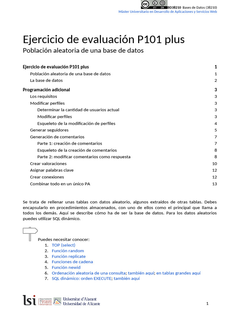 BD38210 P101 Plus Ejercicio Evaluación | PDF