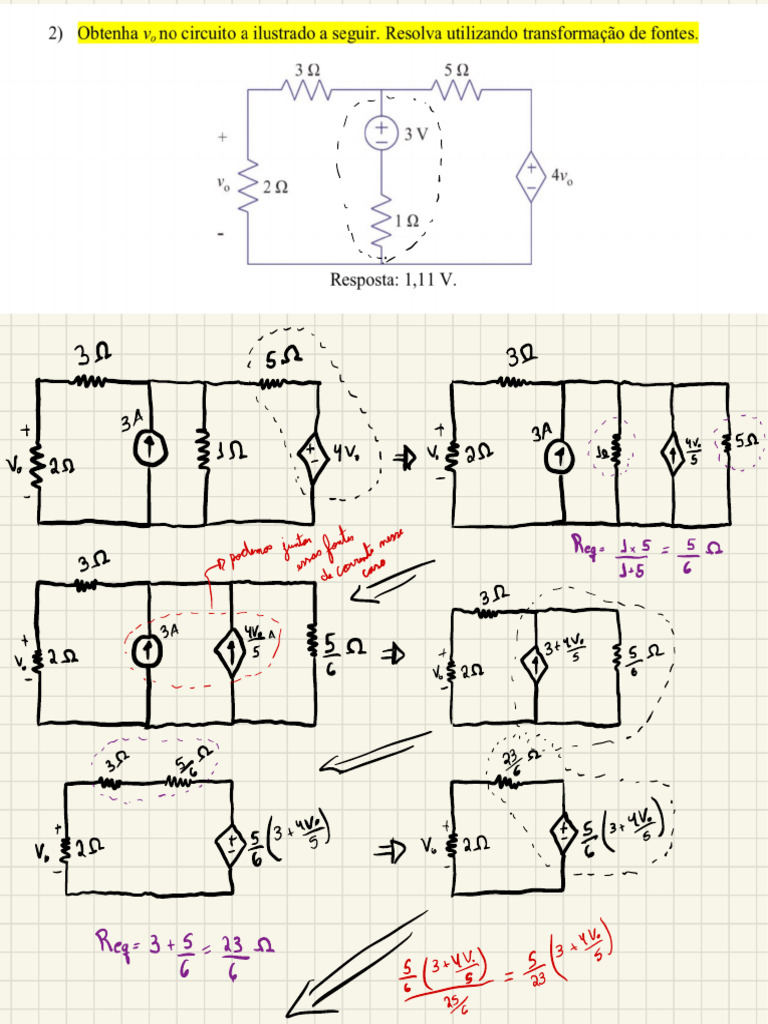 Lista 4 - Teoremas de Circuitos - Parte 1 | PDF