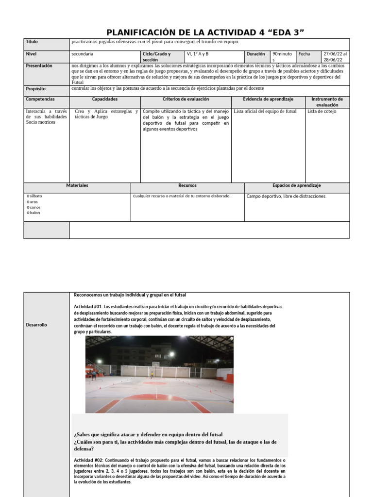 4 Planificación de La Actividad 4 Eda 3 Vi Ciclo - 1ro A y B | PDF | Evaluación | Aprendizaje