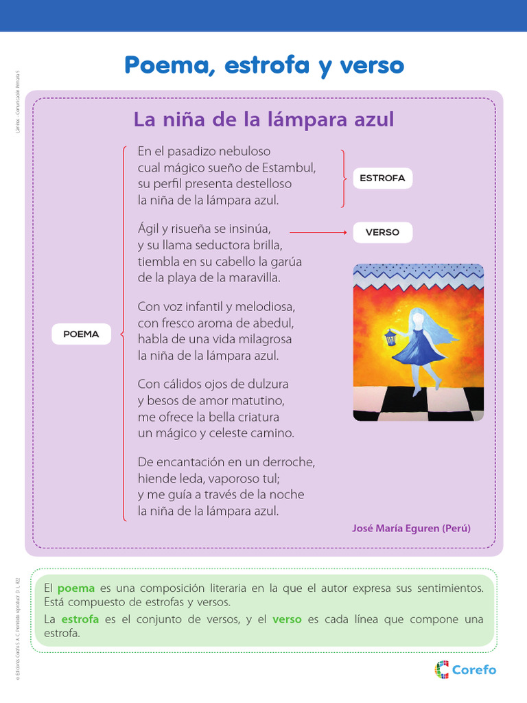 LÁMINA - Poema, Estrofa y Verso | PDF