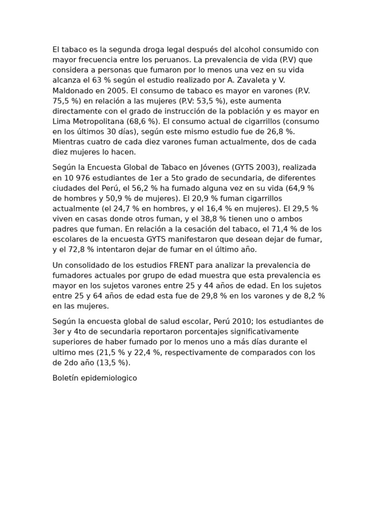 Consumo de Cigarros | PDF | Especialidades Medicas | Salud pública