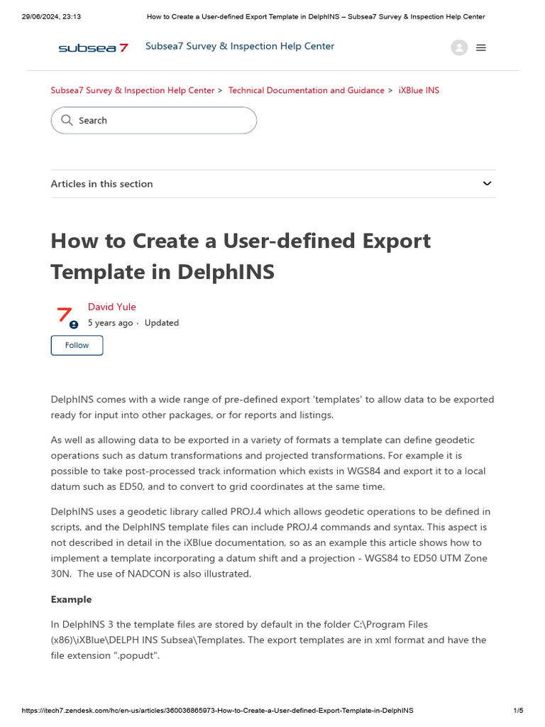 How To Create A User-Defined Export Template in DelphINS | PDF