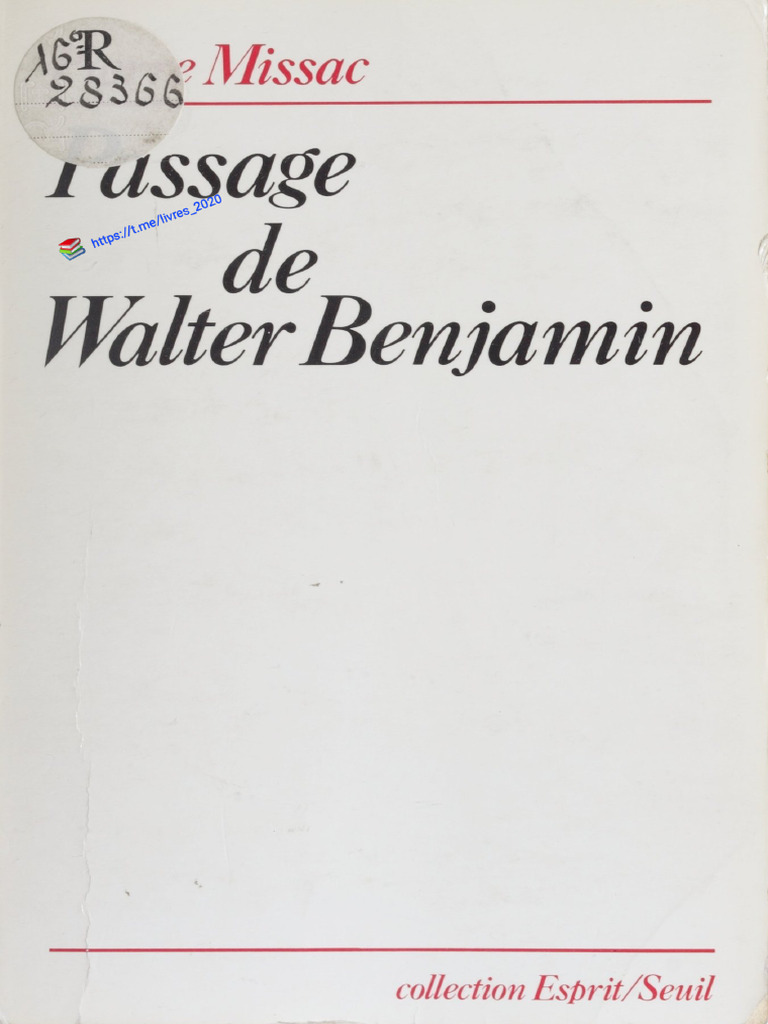 Pierre Missac - Passage de Walter Benjamin | PDF