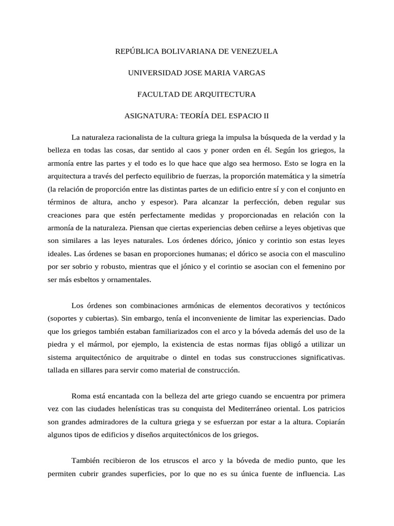 El Espacio Griego y El Espacio Romano - Andrea Ramirez | PDF