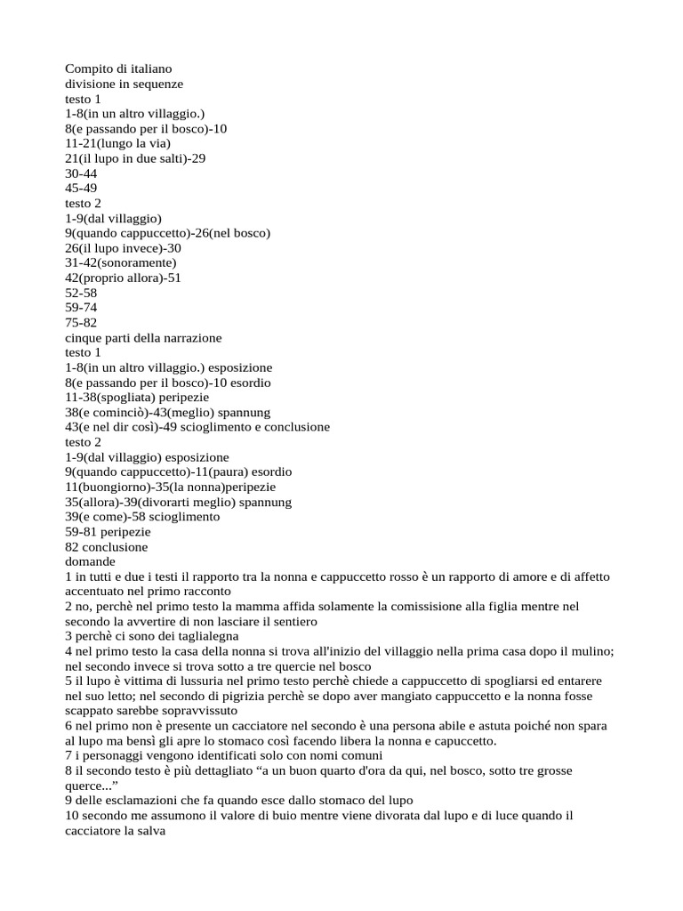 Compito Italiano 1 | PDF