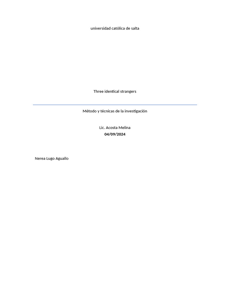 TP Three Identical Strangers | PDF