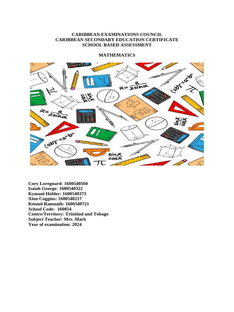 Mathematics Sba | PDF