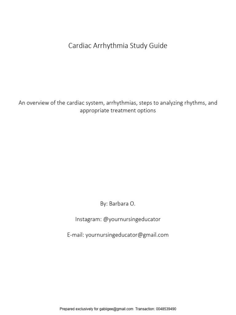 Cardiac Arrhythmia Guide | PDF