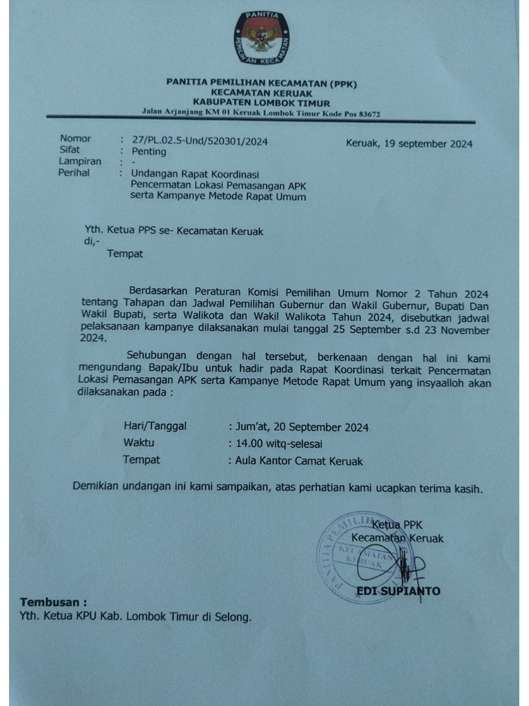 Undangan Ketua PPS | PDF