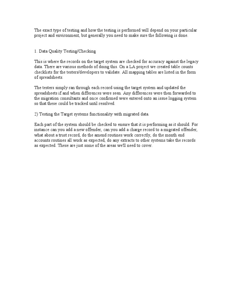 Data Migration Testing Strategy | PDF Data Migration Testing Strategy | PDF