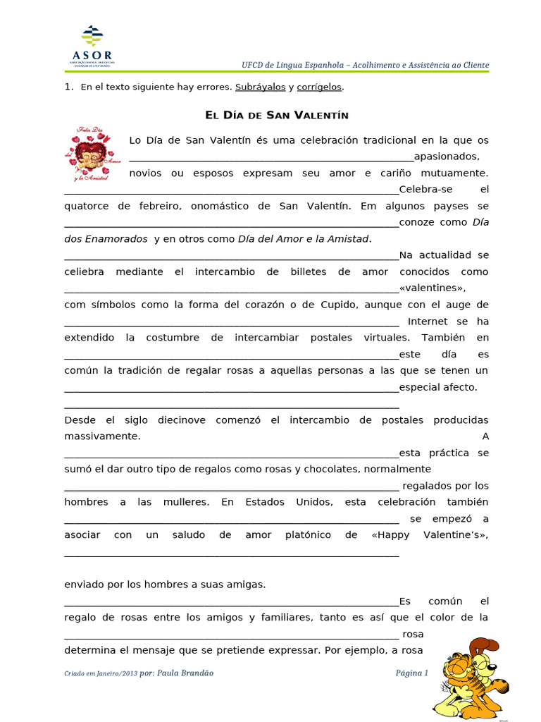2 Ficha Extra Correção Erros S Valentin Pdf