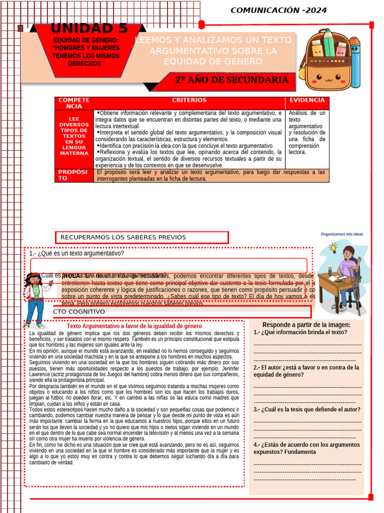 2º Sec. Comun. Ficha de Actv 02-2024 | PDF