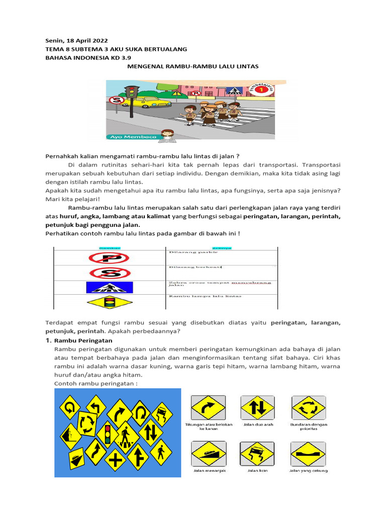 Materi Dan Soal BDR Hari Senin, 18 April 2022 | PDF