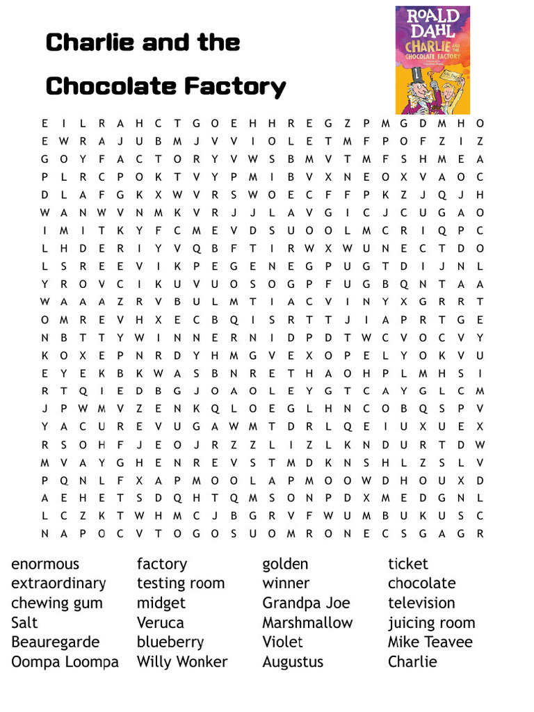 Charlie and The Chocolate Factory - WORDSEARCH | PDF
