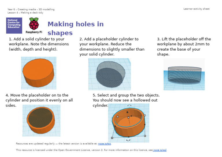 A2 Handout - Making Holes in Shapes | PDF