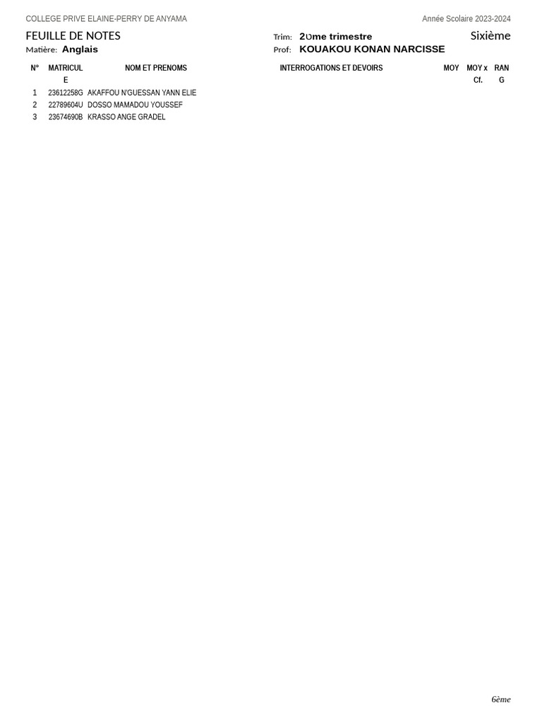 RPT Feuil Notes | PDF