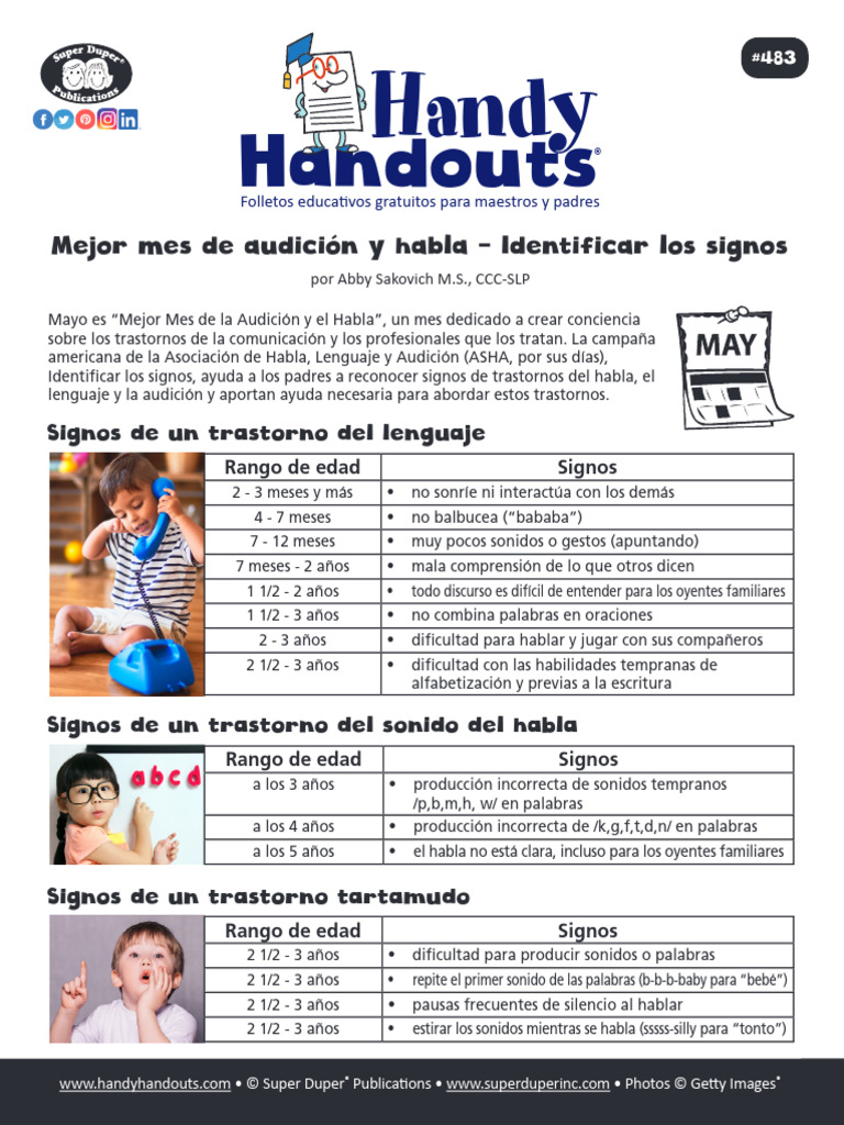 Signos de Trastornos del Habla y Audición | PDF | Comunicación humana ...