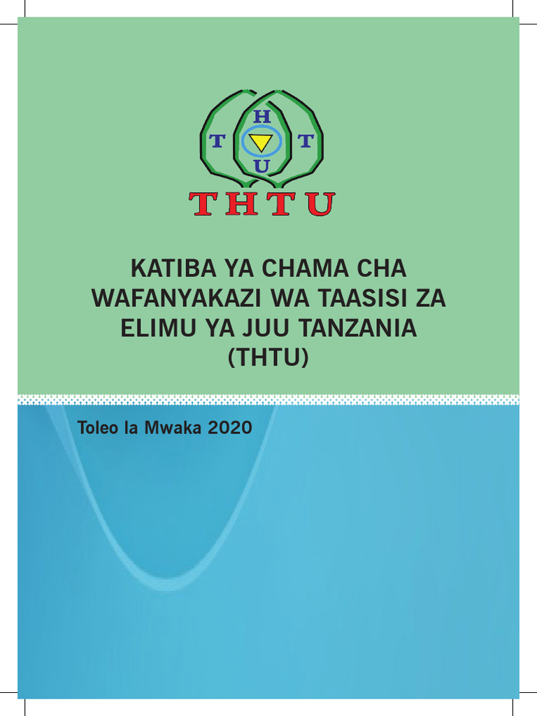 Katiba Ya Thtu Toleo La Mwaka 2020 Final Version | PDF