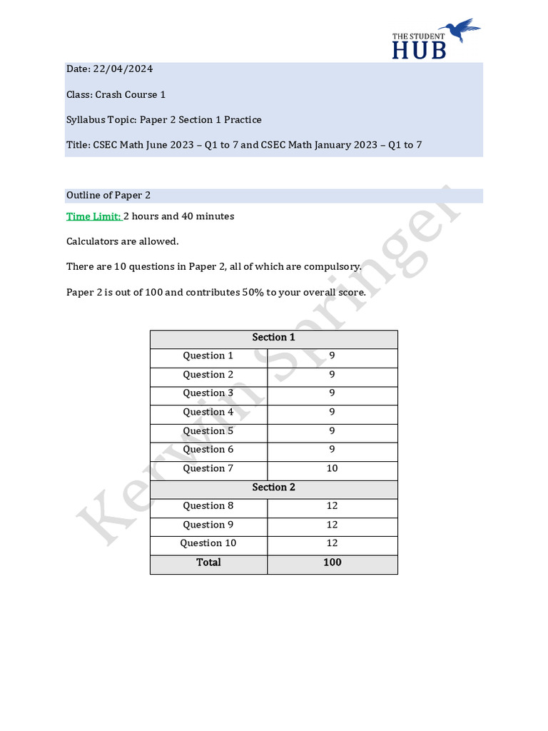 Crash Course - Session 1 - Questions (Ans) | PDF
