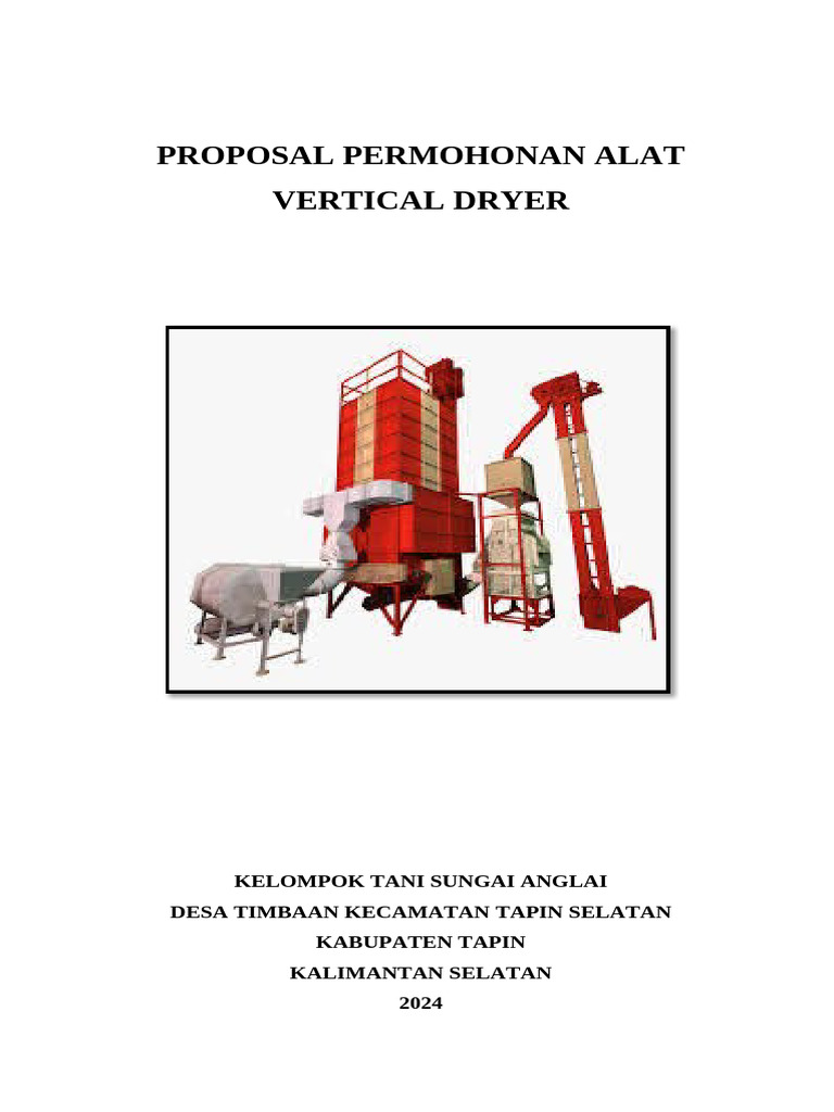 Proposal Permohonan Vertical Dryer RMU Poktan Sei Anglai | PDF | Technology & Engineering