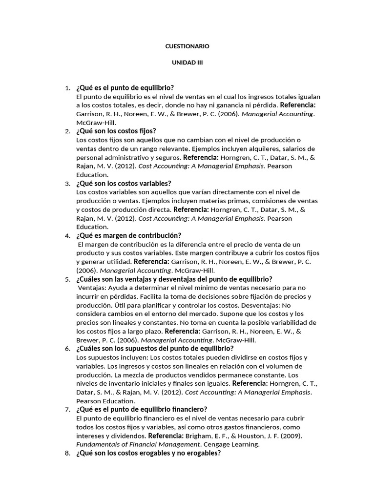 Cuestionario 3 | PDF