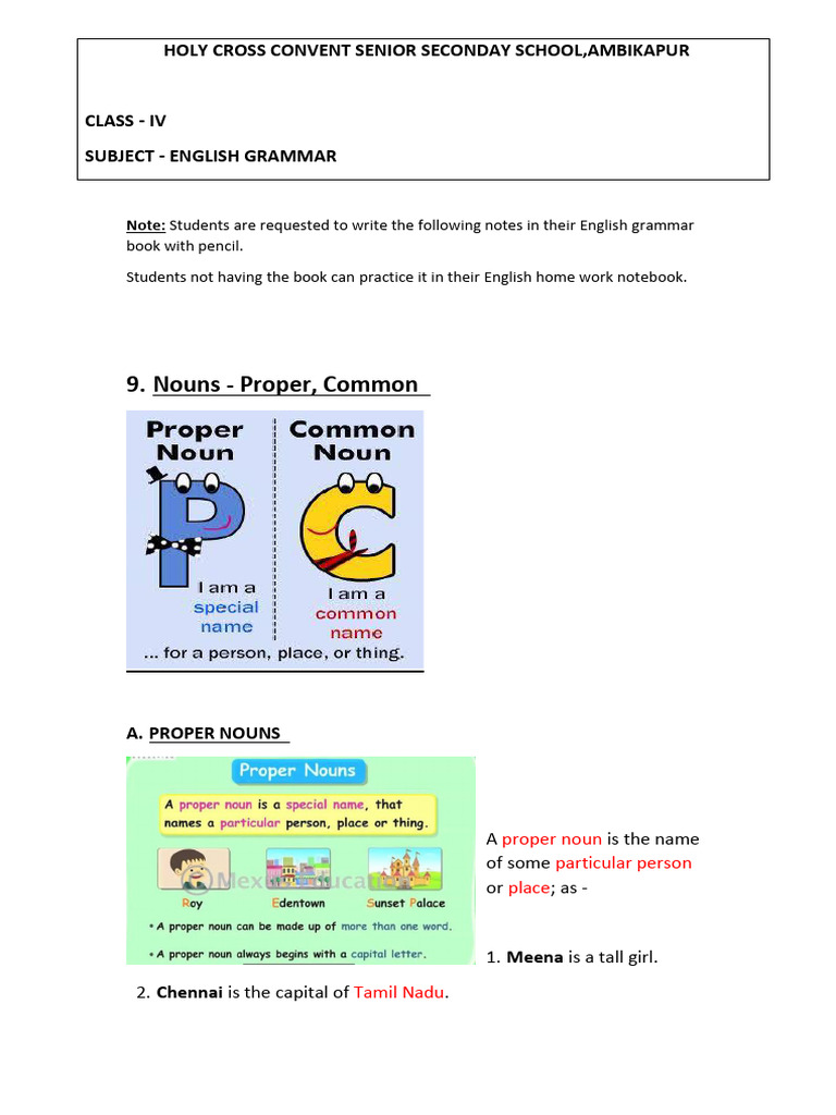 4 - English Nouns Proper and Common | PDF | English Grammar | Language ...