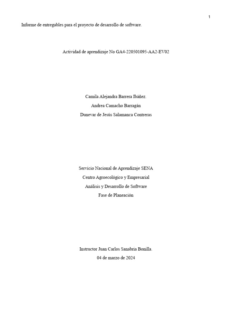 Informe de Entregables GA4-220501095-AA2-EV02 | PDF