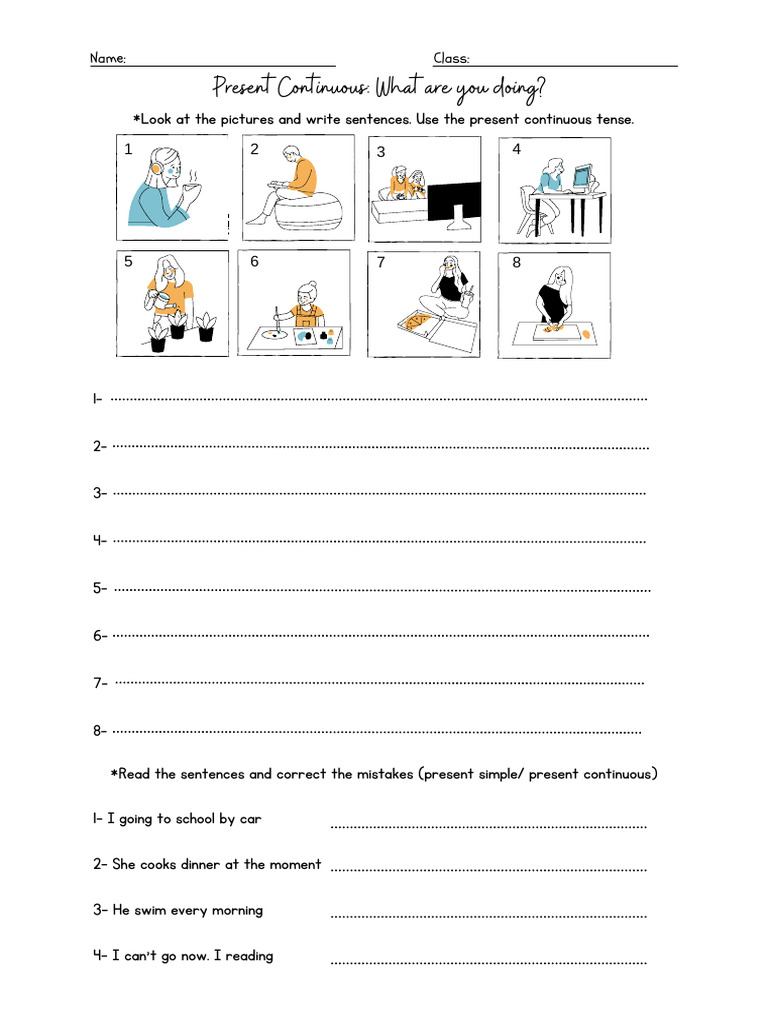 Present Continuous EFL Worksheet 20240114 112809 0000 | PDF