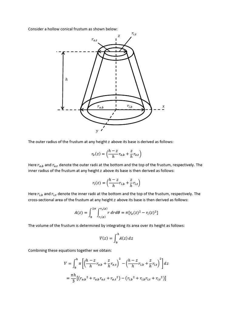 COG of Hollow Conical Frustum | PDF