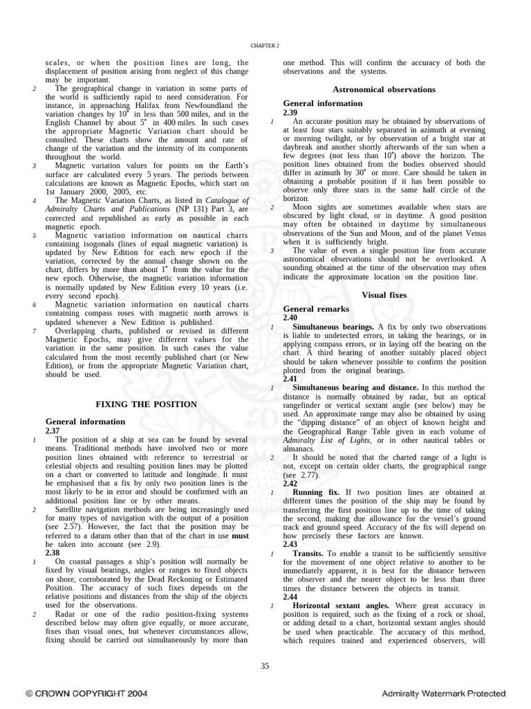 Position Fixing | PDF