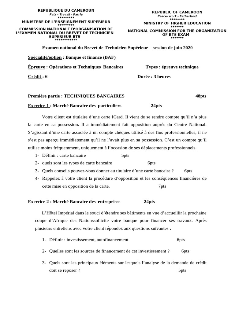 Sujet 2 OTB BTS 2020 | PDF