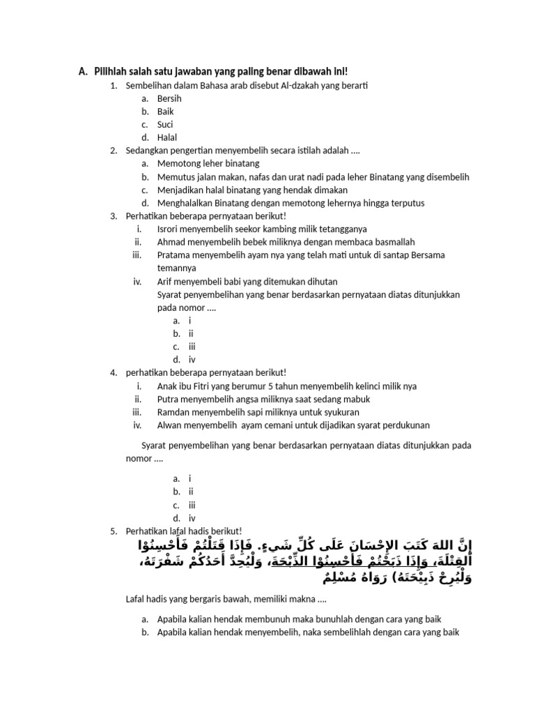 Soal Uts Fikih Kelas 9 Ganjil | PDF