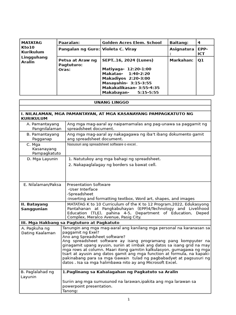 EPP4 Q1 WEEK - 6 Day1-4 | PDF