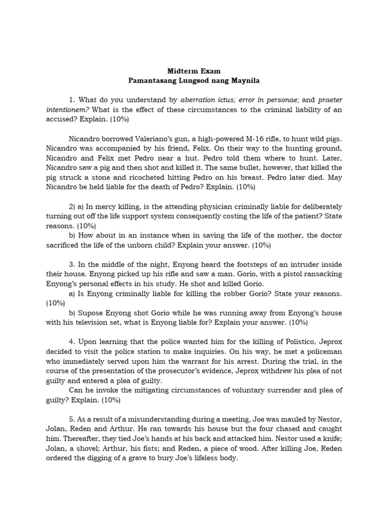 2021 Midterm Exam Book One | PDF