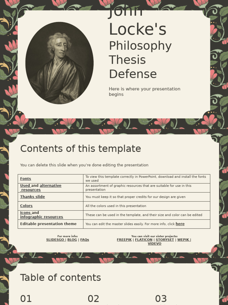 John Locke's Philosophy Thesis Defense by Slidesgo | PDF