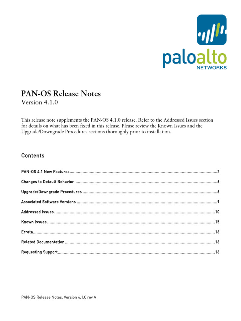 PAN OS 4.1.0 RN Reva | PDF
